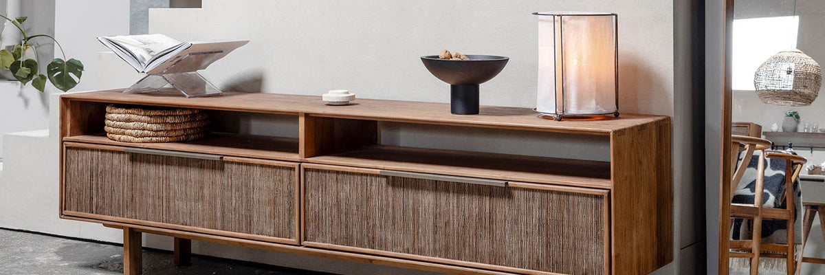 Handcrafted Media Units UK | Teak TV & Entertainment Storage | BluBambu