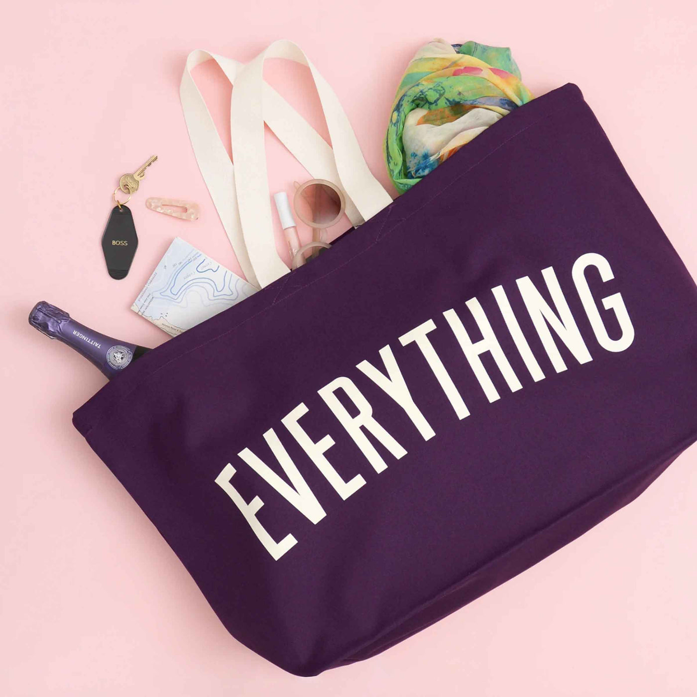 Everything Really Big Bag | Oversized Canvas Tote in Plum
