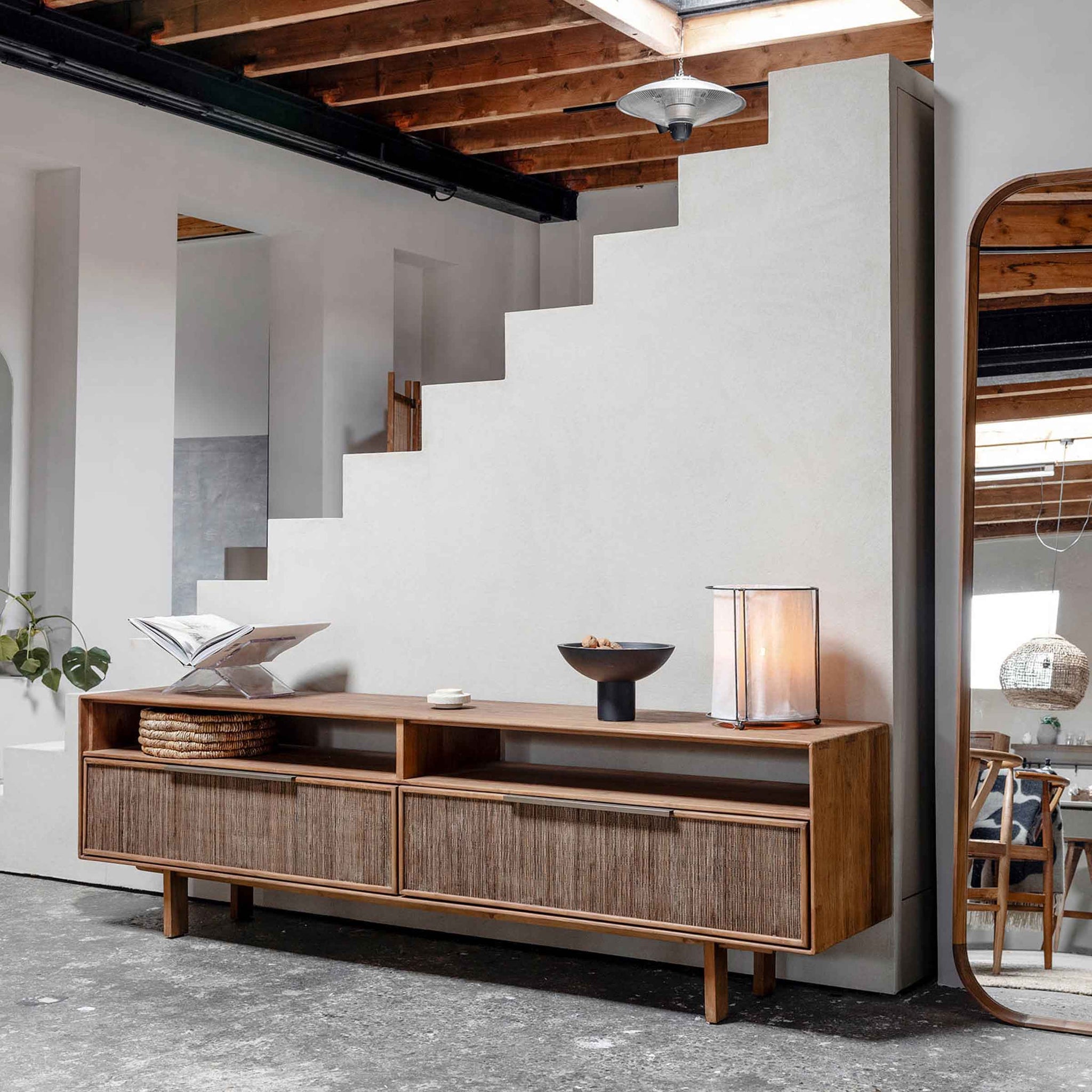 Grace Low Dresser | Open Rack